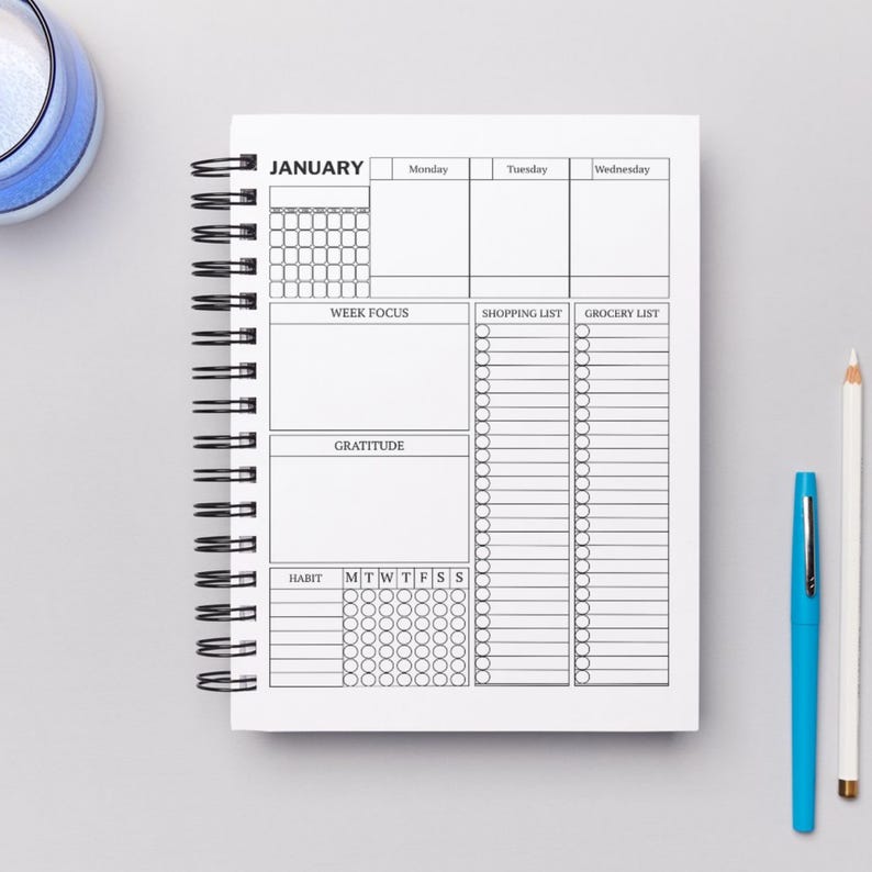 Week at a Glance, Weekly Planner Printable, Classic Happy Planner ...