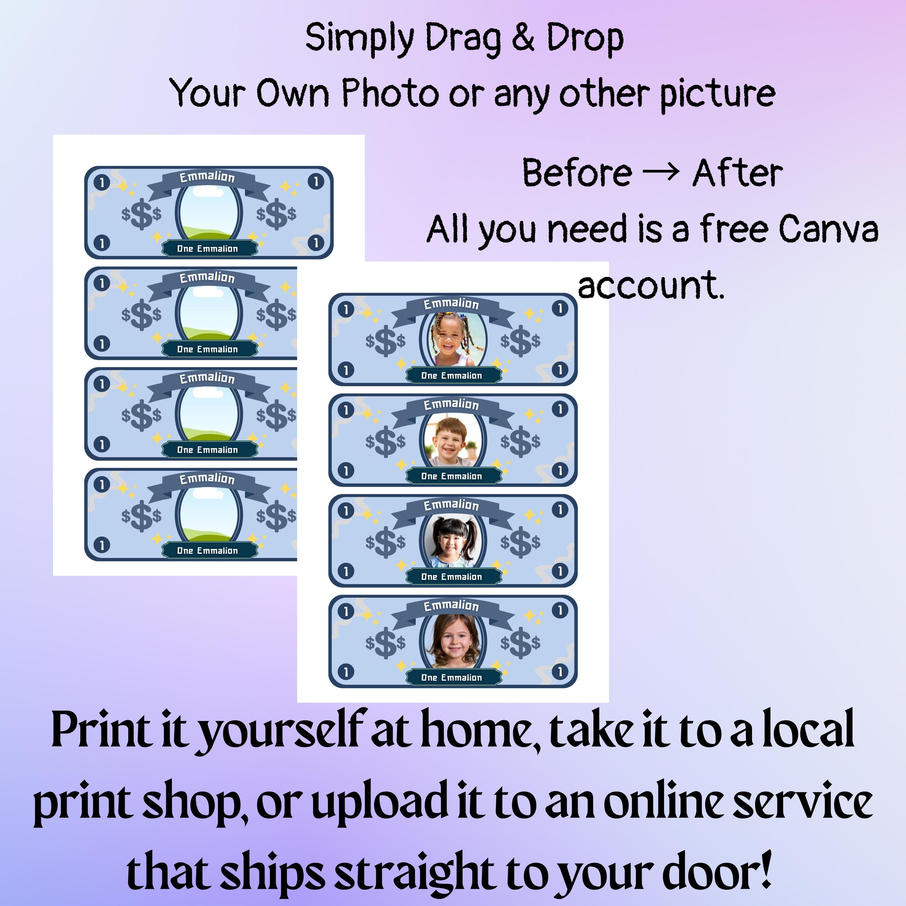 Editable Kids Reward Money Template: Printable Chore Bucks (canva ...
