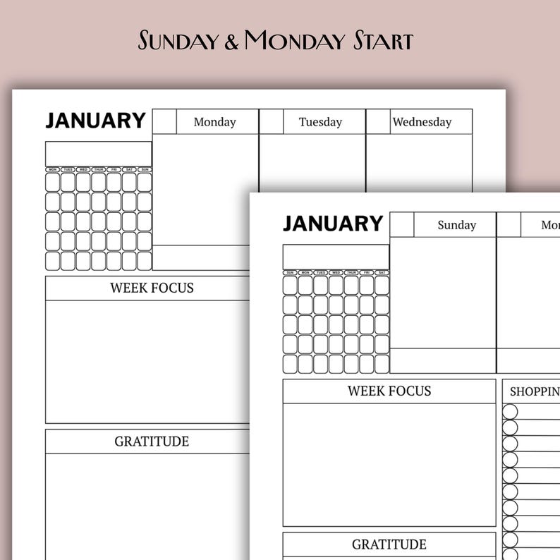 Week at a Glance, Weekly Planner Printable, Classic Happy Planner ...