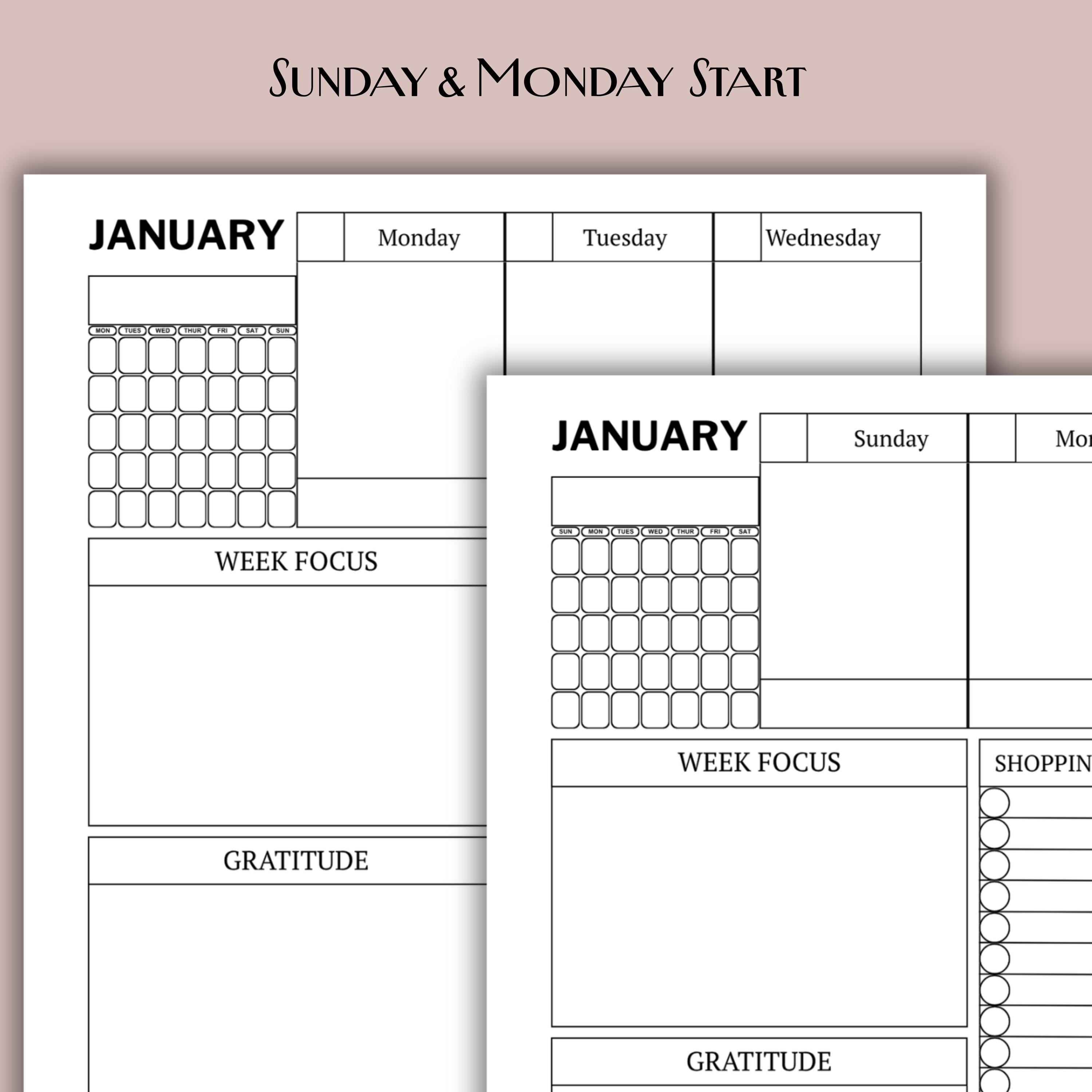 Week at a Glance, Weekly Planner Printable, Classic Happy Planner ...