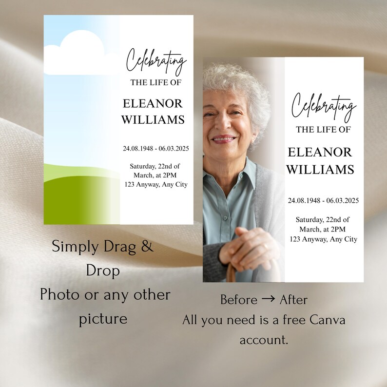 Editable Funeral Invitation Template, Funeral Announcement Template ...