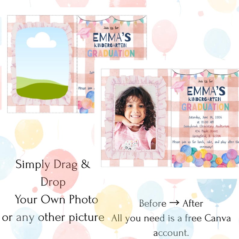 2026 Kindergarten Graduation Invitation, Daycare Grad Invite ...