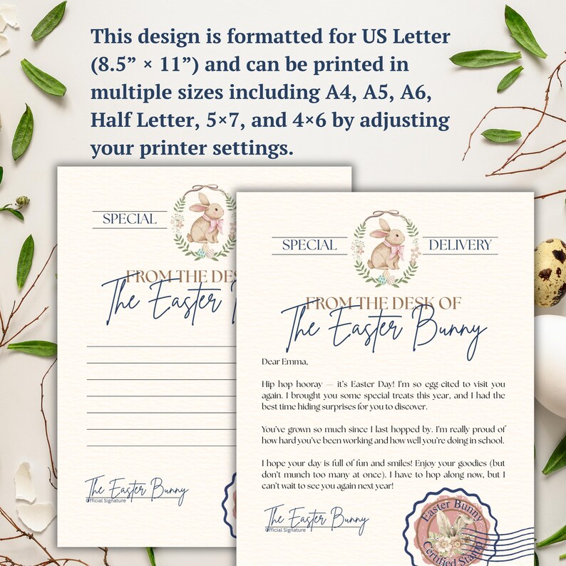 Editable Easter Bunny Letter Template, From the Desk of Easter Bunny ...