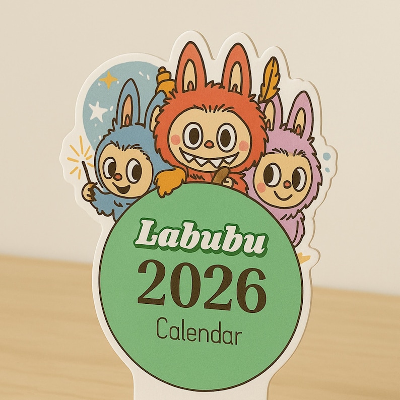 2026 Labubu Calendar Printable, Monster 2026 Calendar, Monday and ...