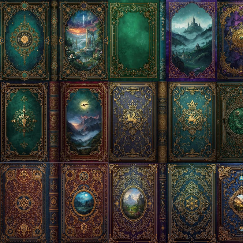 170 Vintage Book Covers and Spines, Custom Book Cover, Antique Designs ...