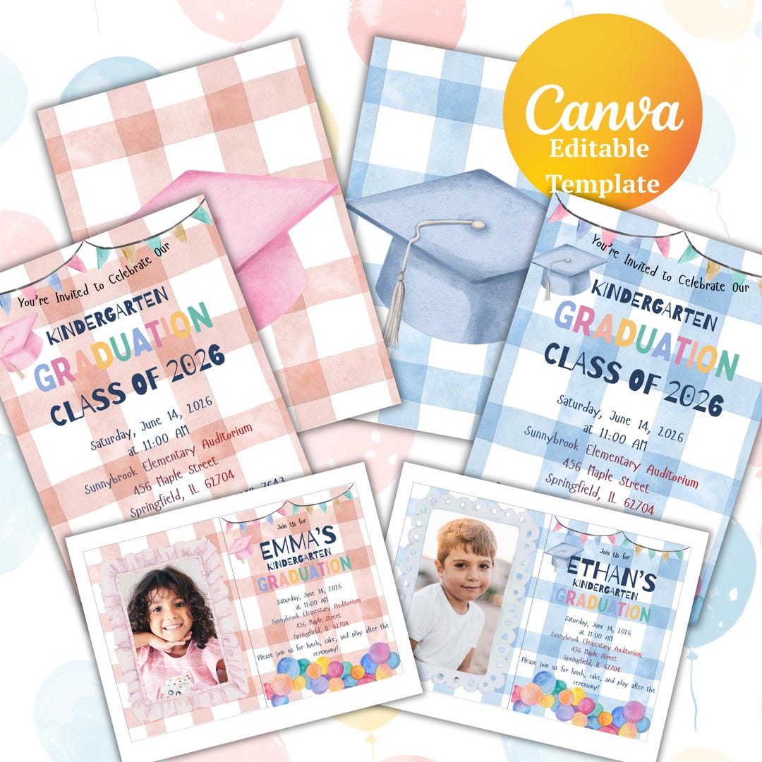 2026 Kindergarten Graduation Invitation, Daycare Grad Invite ...