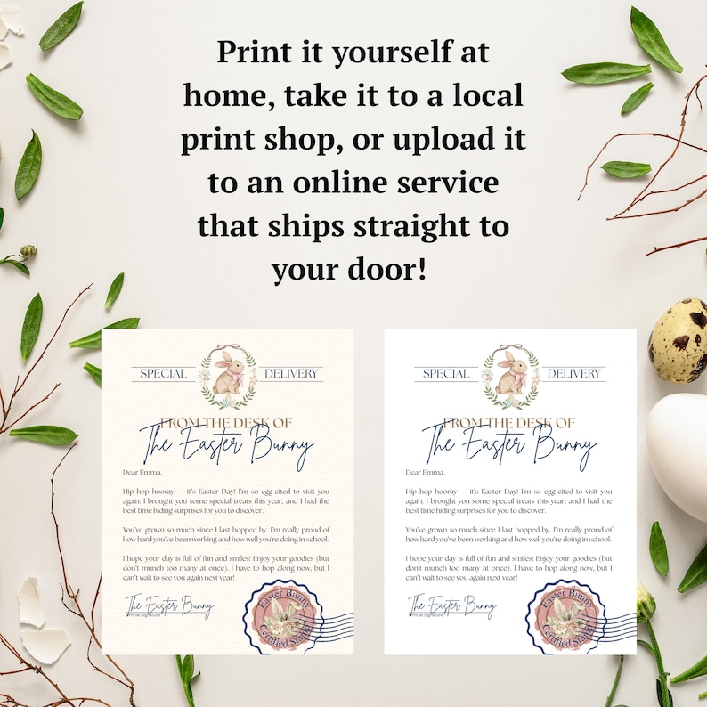 Editable Easter Bunny Letter Template, From the Desk of Easter Bunny ...
