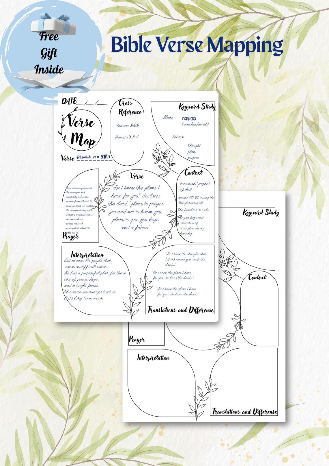 Bible Verse Mapping, Bible Study Journal, Bible Study Template, Digital ...