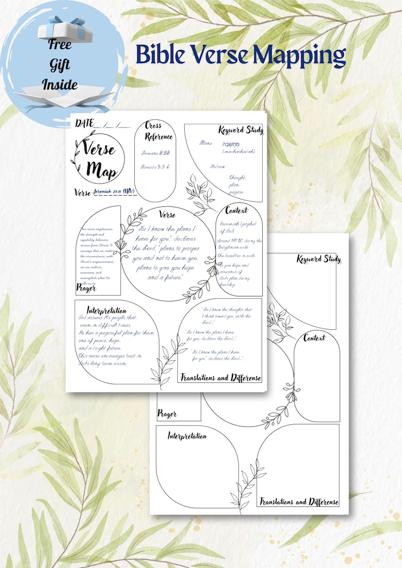 Bible Verse Mapping, Bible Study Journal, Bible Study Template, Digital ...