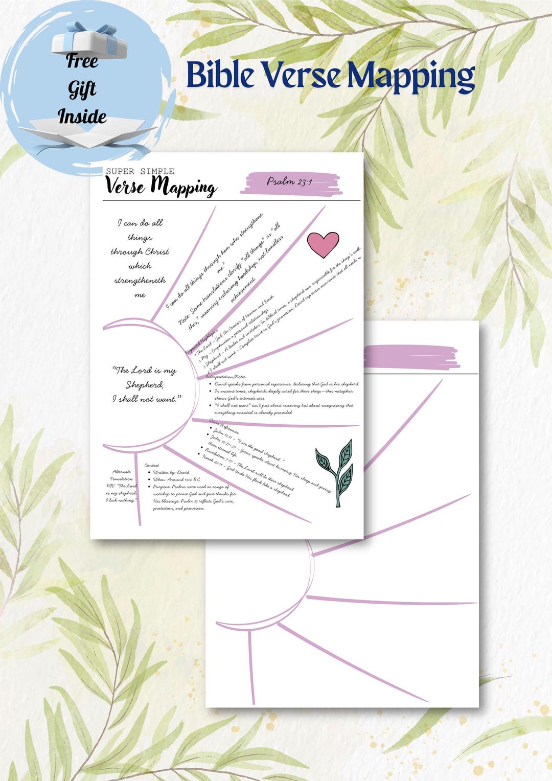 Bible Verse Mapping, Bible Study Journal, Bible Study Template, Digital ...