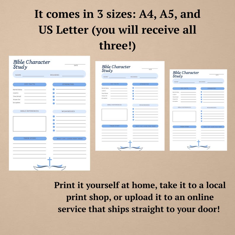 Printable Bible Character Study Guide, Christian Journaling (digital ...