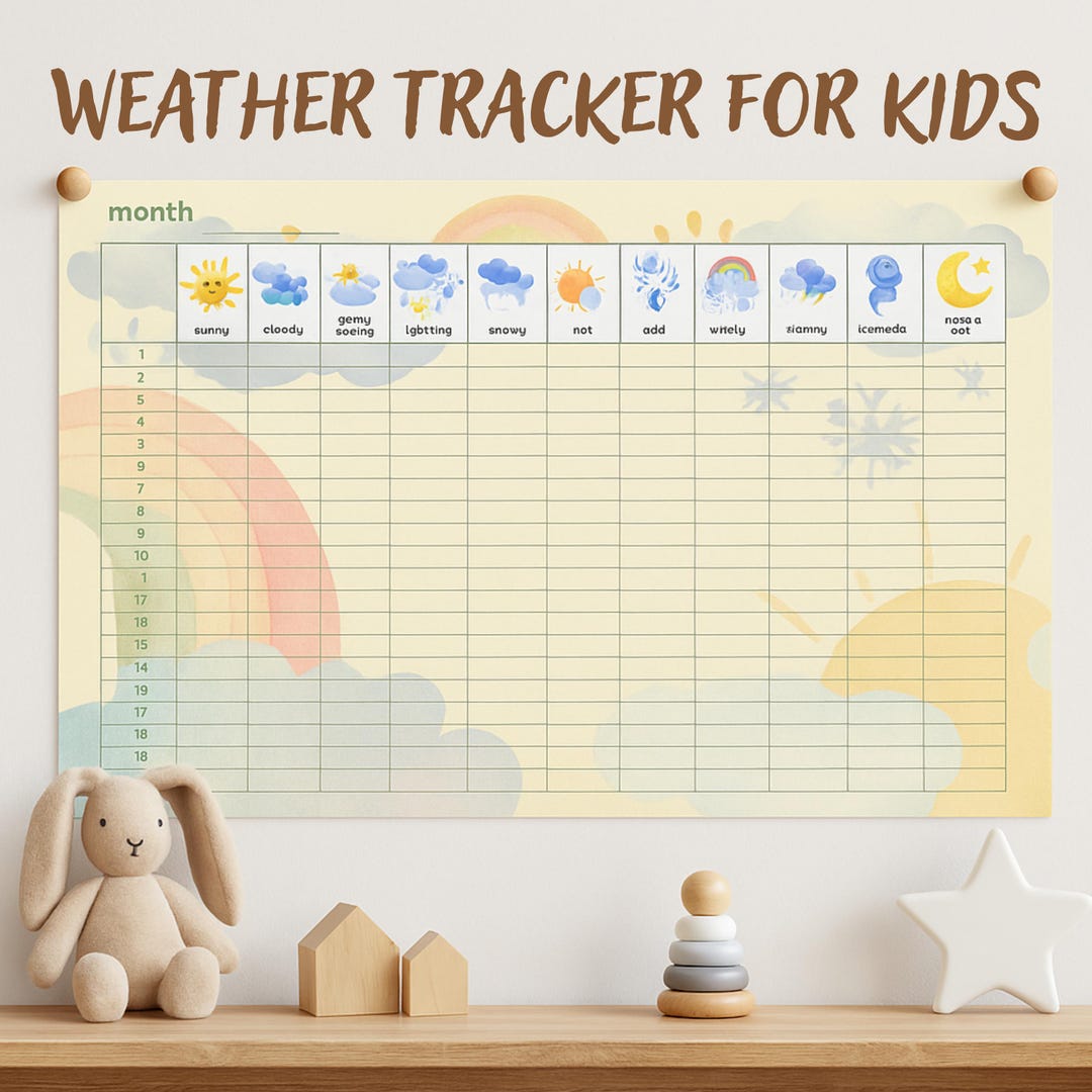 Kids Weather Tracker Printable: Homeschool & Classroom Learning (PDF ...