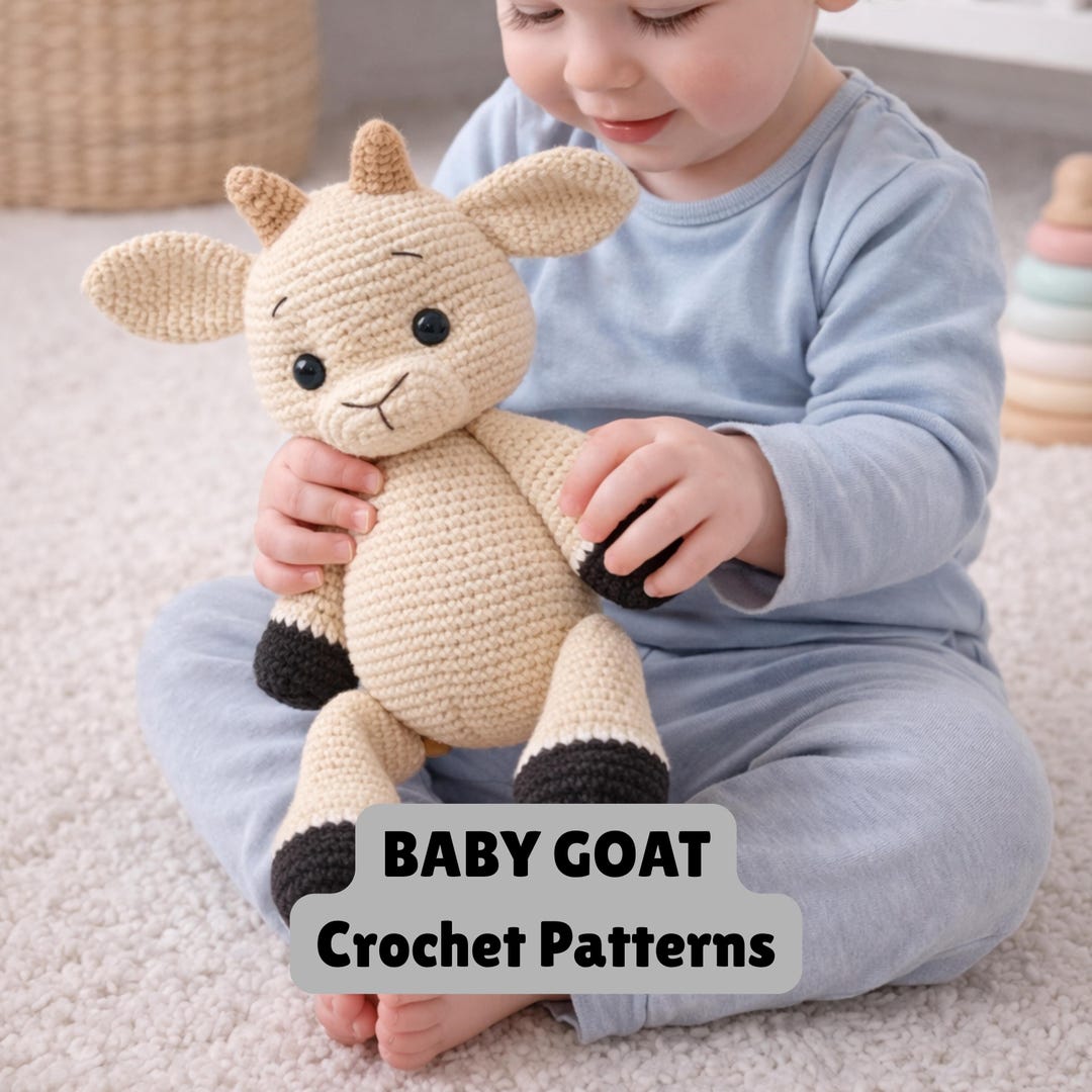 Baby Goat Crochet Patterns, Farm Goat Amigurumi, DIY Crochet Plush ...