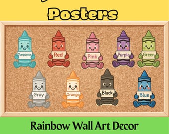 Classroom Crayon Color Posters: Rainbow Wall Art Decor (PDF Download ...