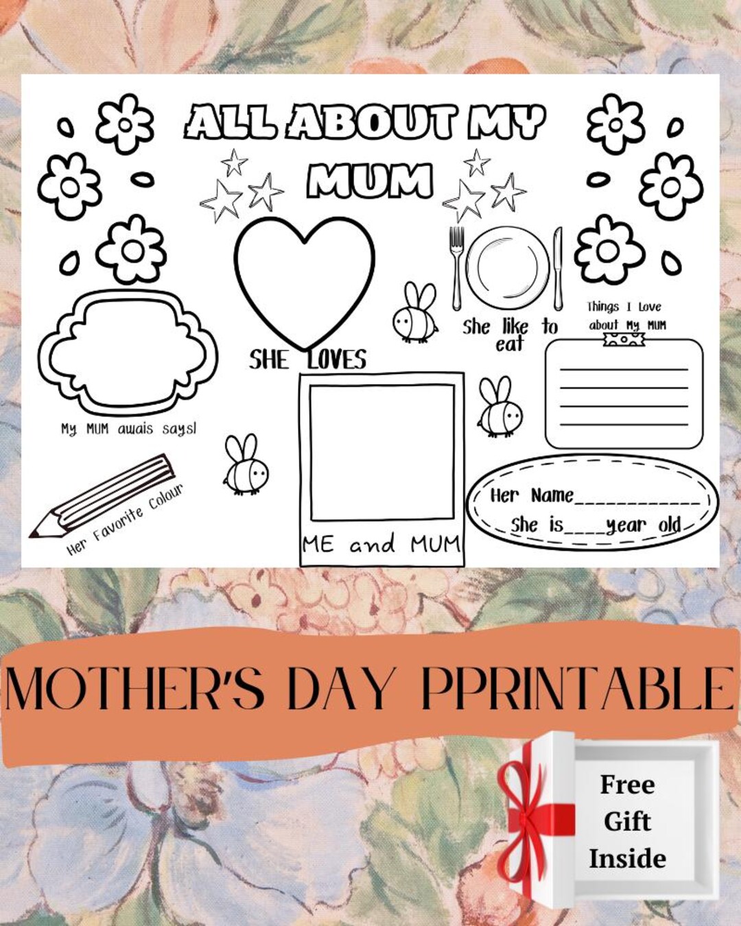 Mother's Day Printable: All About My Mama Coloring Page, All About My ...