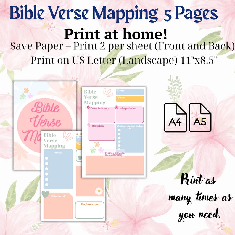Bible Verse Mapping, Bible Study Journal, Bible Study Template, Digital ...