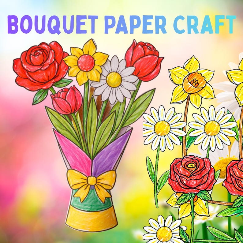 Paper Flower Bouquet Craft, DIY Paper Flower Bouquets, Paper Flowers ...