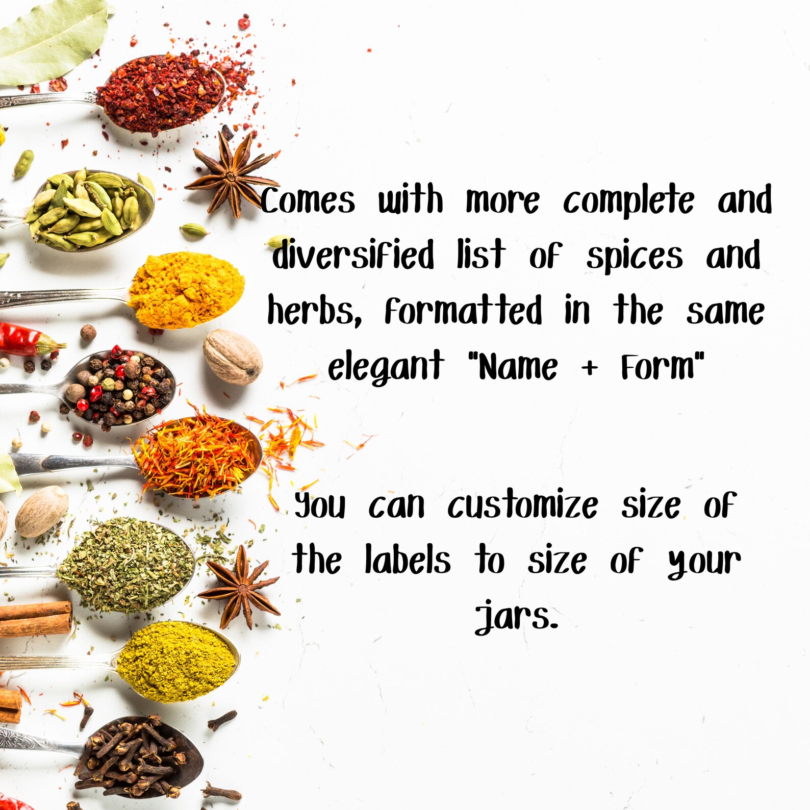 Printable Spice Jar Labels: Modern Serif Template (digital Download) - Etsy