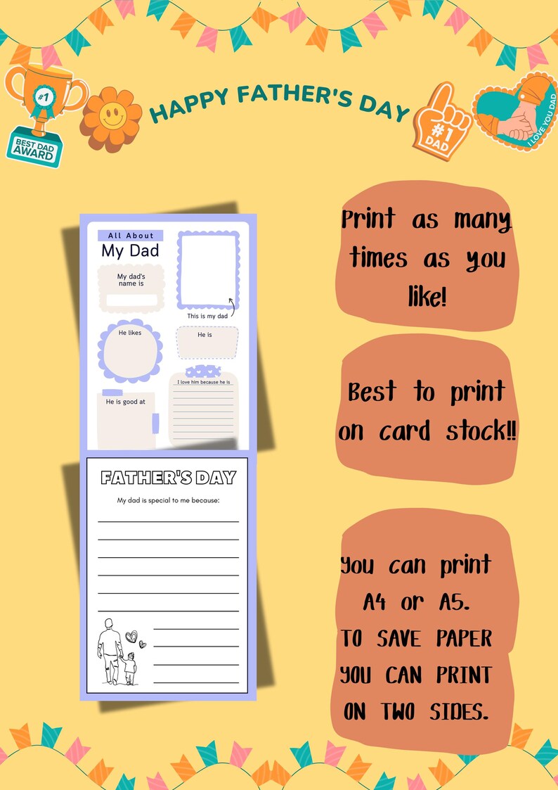 All About My Dad Printable: Father's Day Coloring Page (PDF) - Etsy