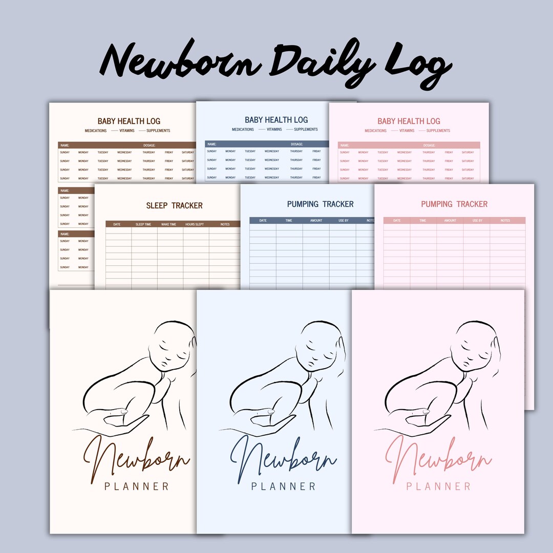 Baby Daily Log Tracker, Printable Baby Care Log, Baby Daily Care Log, 9 ...