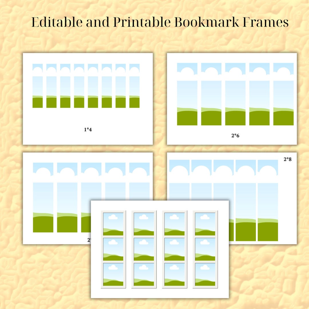 Editable Bookmark Template: Canva Drag & Drop Frames (SVG PNG Digital ...