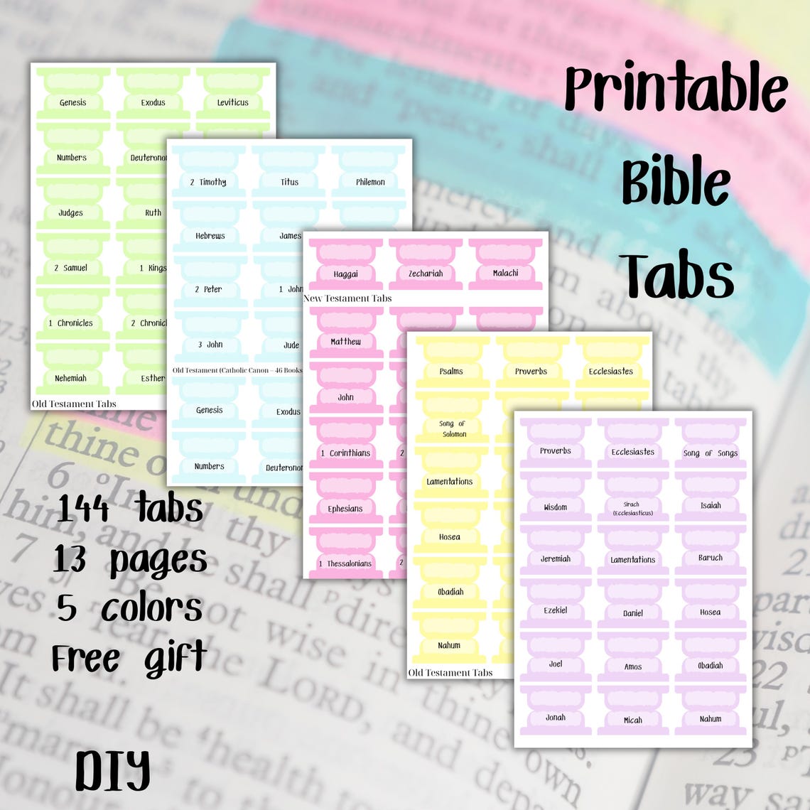 Printable Bible Tabs: DIY Bible Journaling With Free Blanks (PDF ...