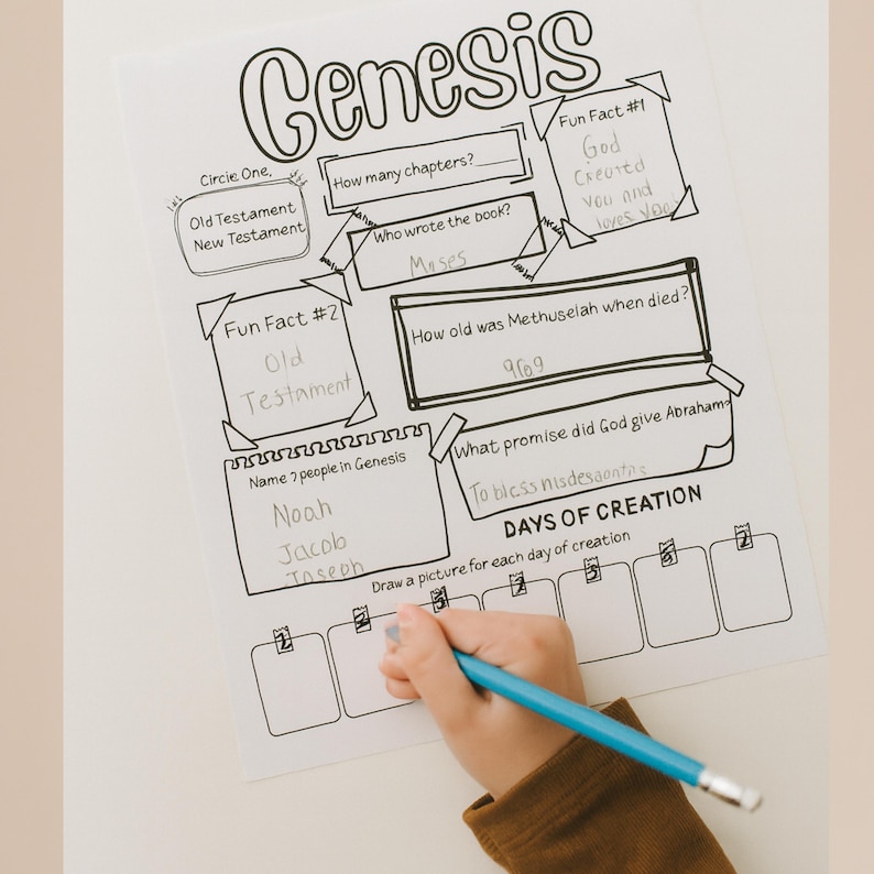 Printable Bible Study Worksheets, Book Summaries (PDF Download) - Etsy