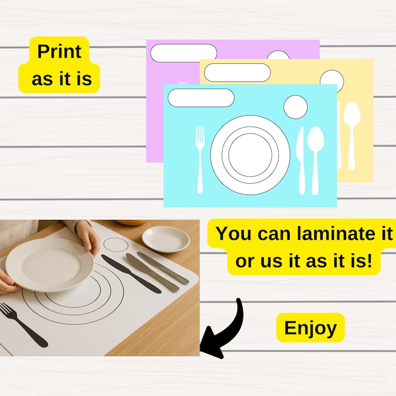 Montessori Placemat Printable, Table Setting Placemat, Placemat for ...