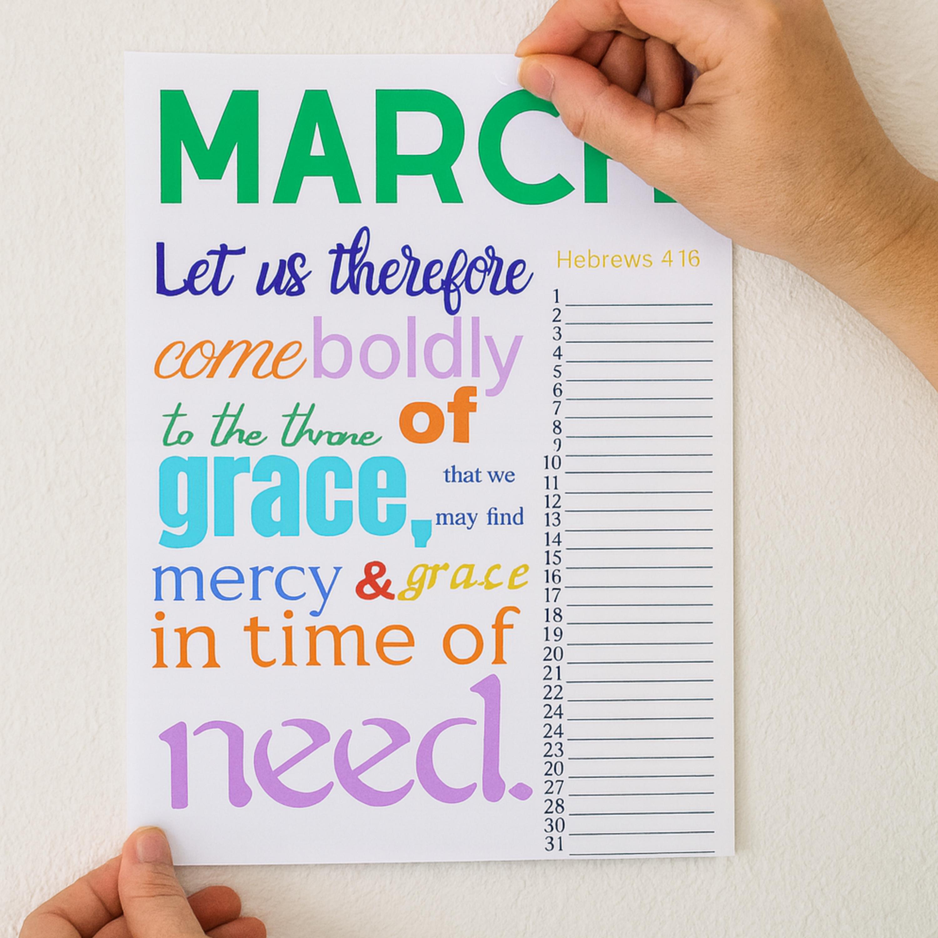 2026 Bible Verse Calendar, Christian Printable (PDF) - Etsy