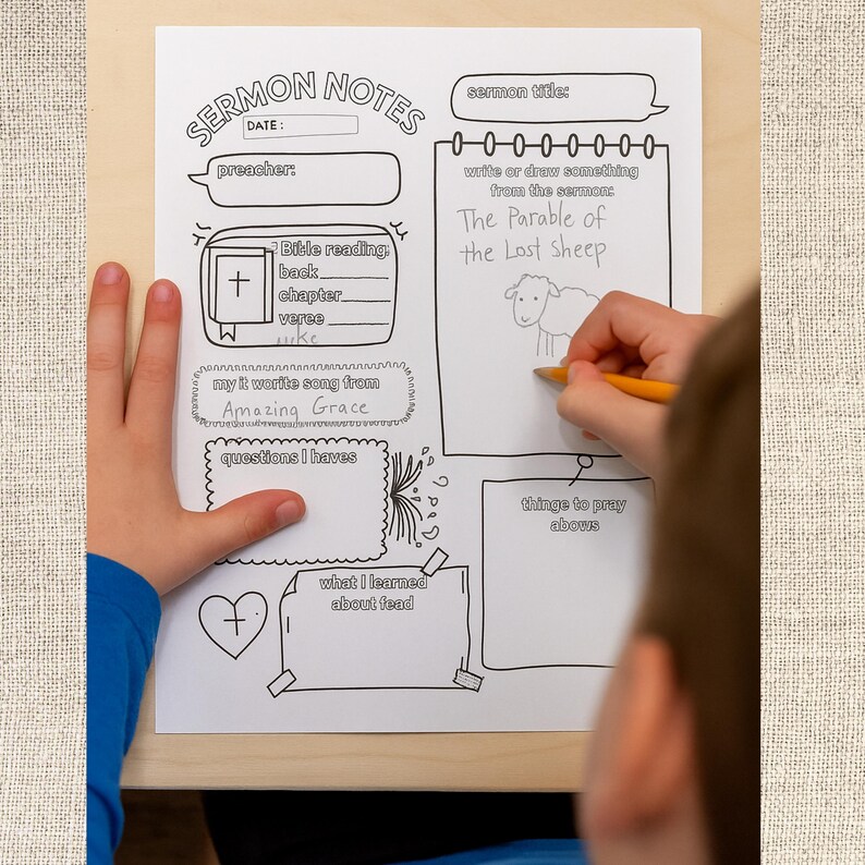 Printable Sermon Notes Template, Christian Bible Study (PDF) - Etsy