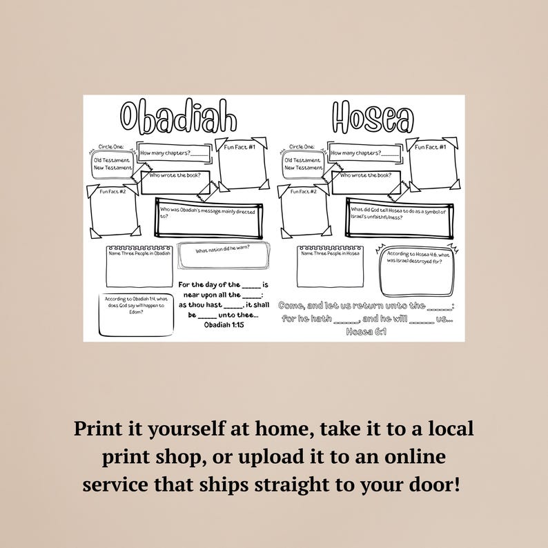 Printable Bible Study Worksheets, Book Summaries (PDF Download) - Etsy