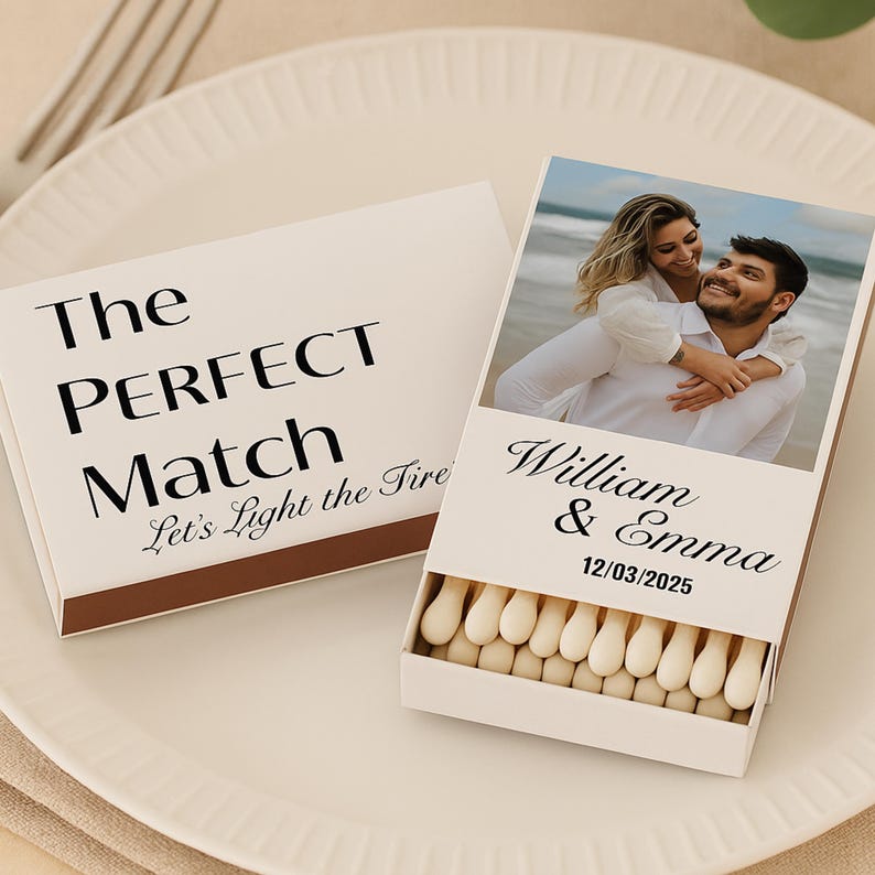 Editable Wedding Matchbox Template: Custom Bridal Shower Favors (canva ...