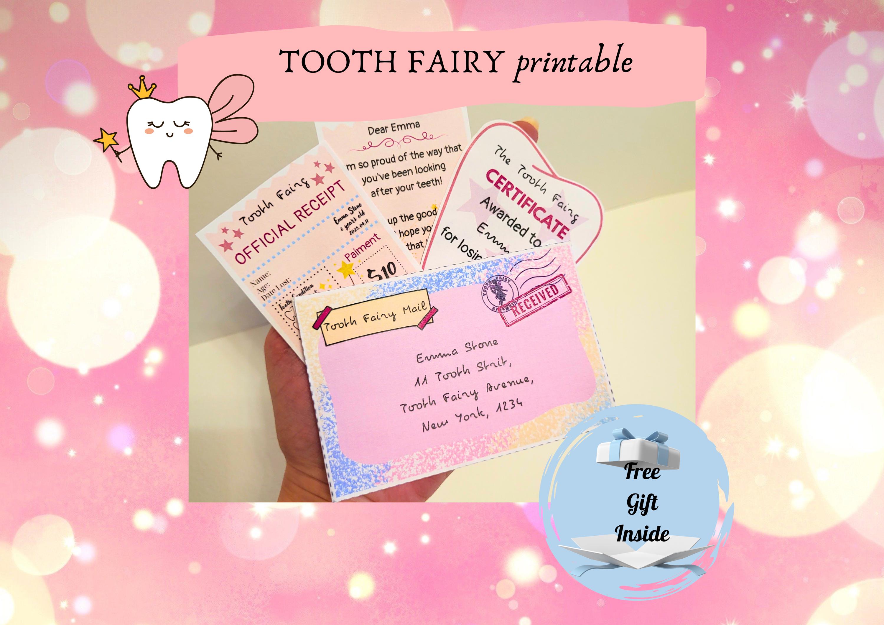 Pink Tooth Fairy Letter Set: Tooth Fairy Envelope, Printable Tooth ...