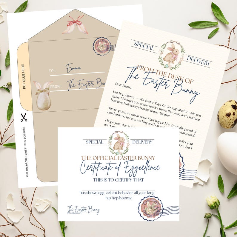 Editable Easter Bunny Letter Template, From the Desk of Easter Bunny ...