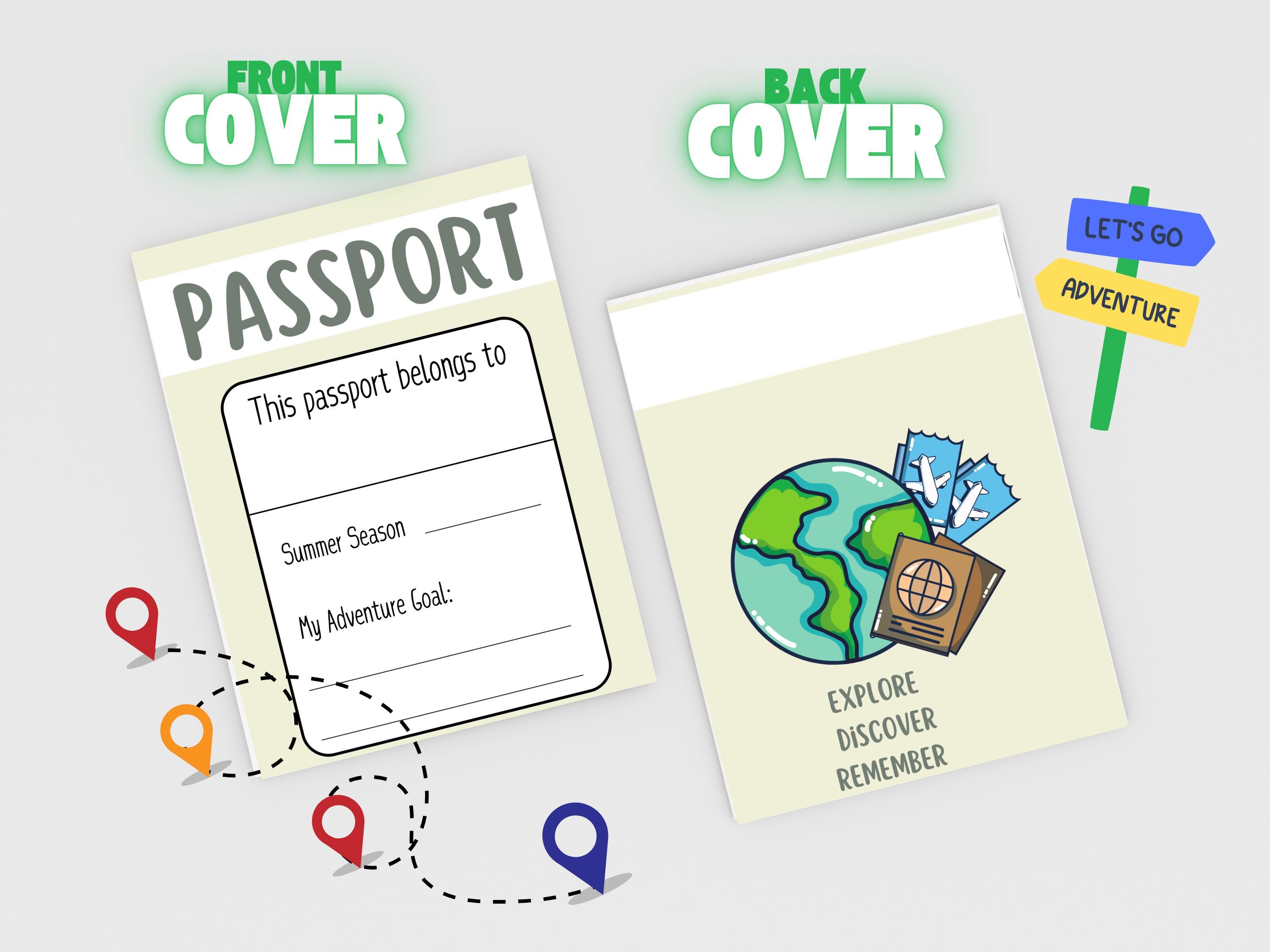 Kids Summer Adventure Passport: Printable Memory Journal (PDF Template ...