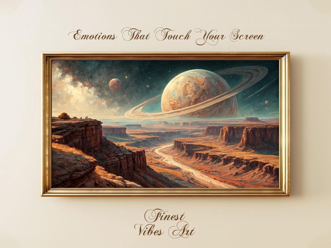 Sci-fi Canyon Planet Frame TV Art: Futuristic Desert Landscape (digital ...