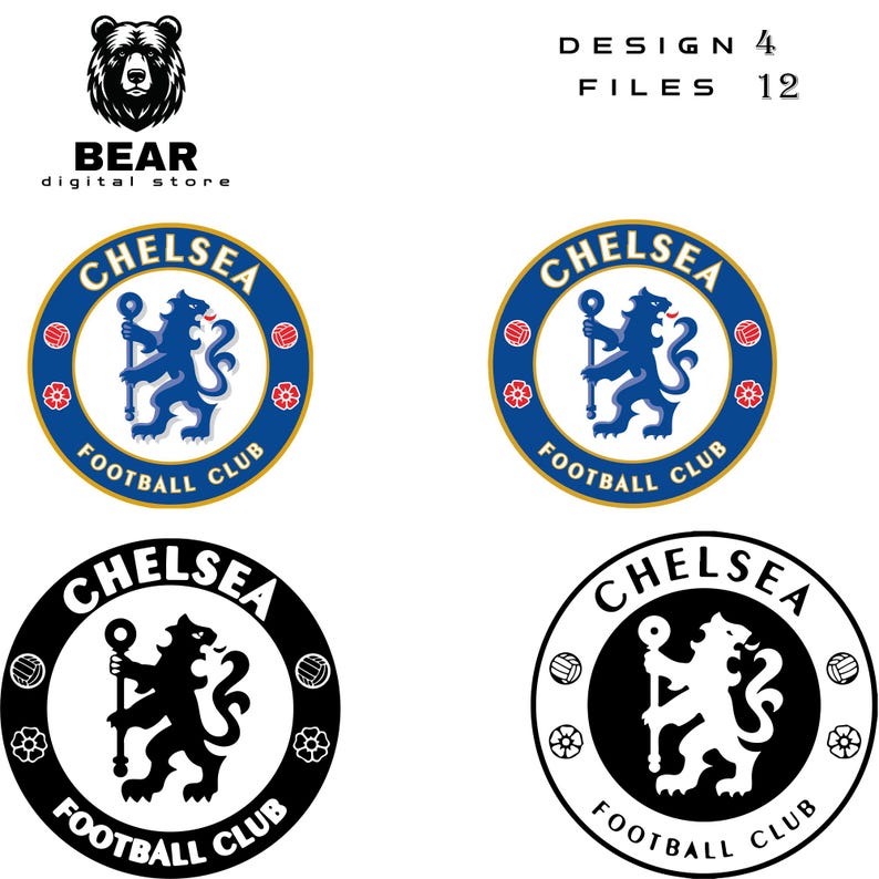 Chelsea Football Logo Sticker -svg-png-pdf- \ Tshirt \ Shirt \ Hoodie ...