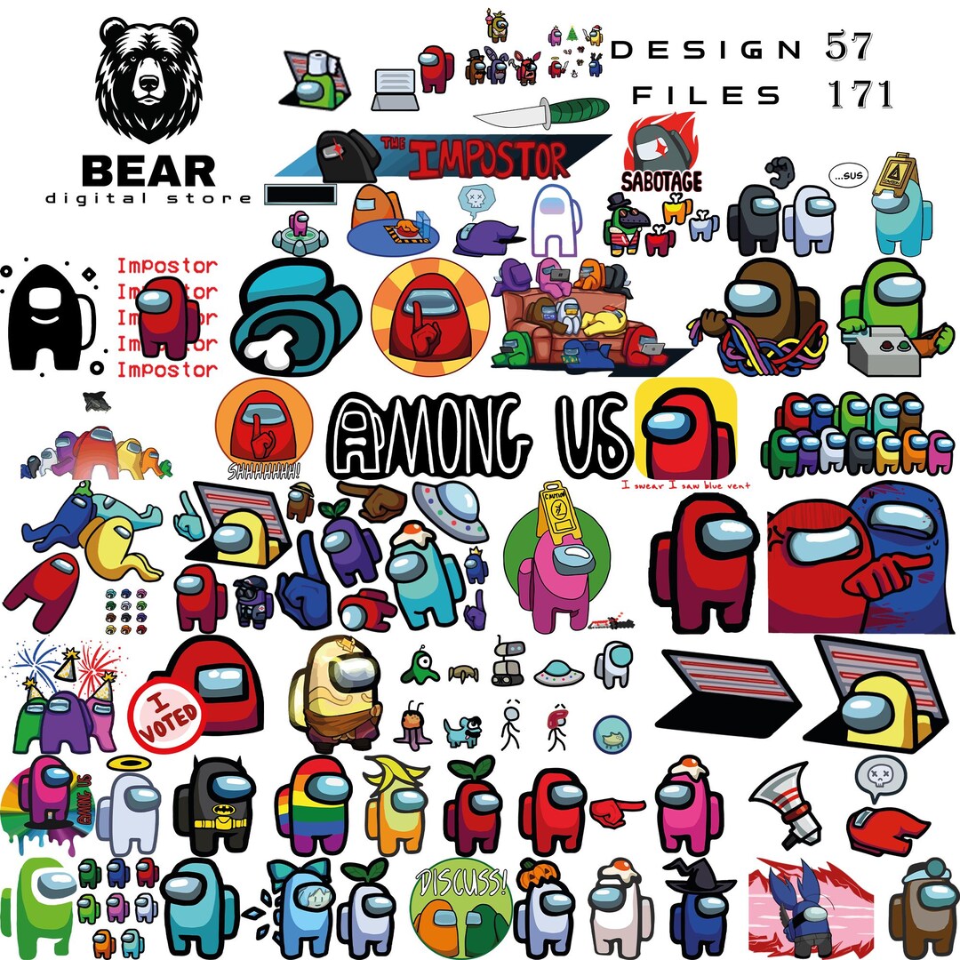 Arcade Video Game Chracters Among Us Svg-png-pdf \ Birthday \ Party ...