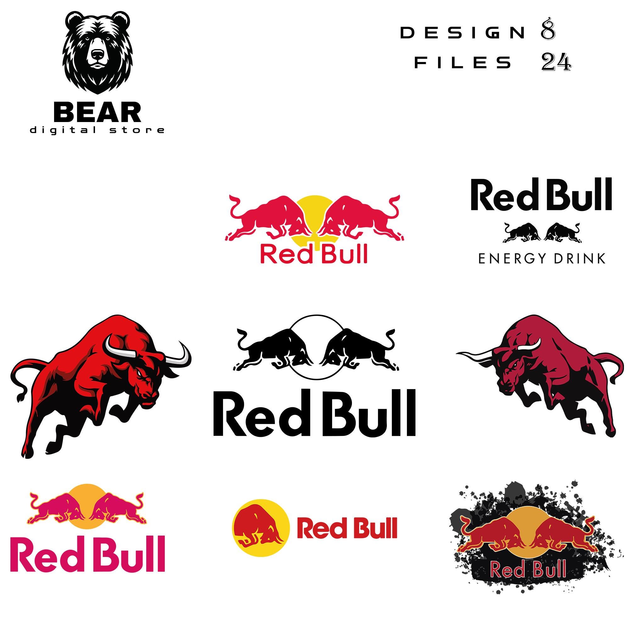Redbull Svg Sticker / Png / Digital Print Pdf Bundle Shirt Design / T ...