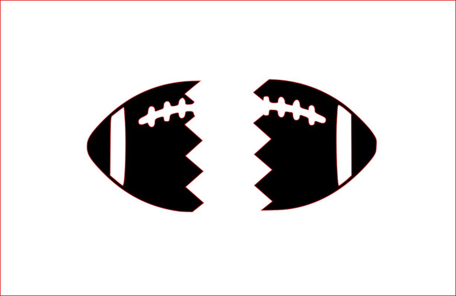 Football Zig Zag Split in Half SVG - Etsy