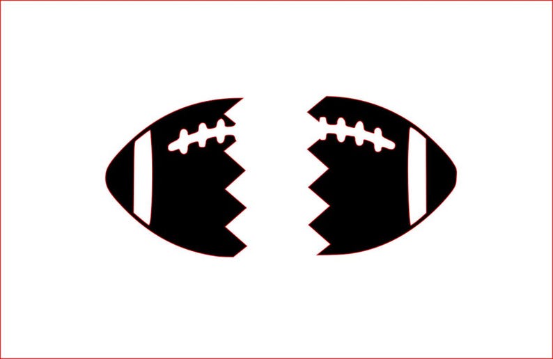 Football Zig Zag Split in Half SVG - Etsy