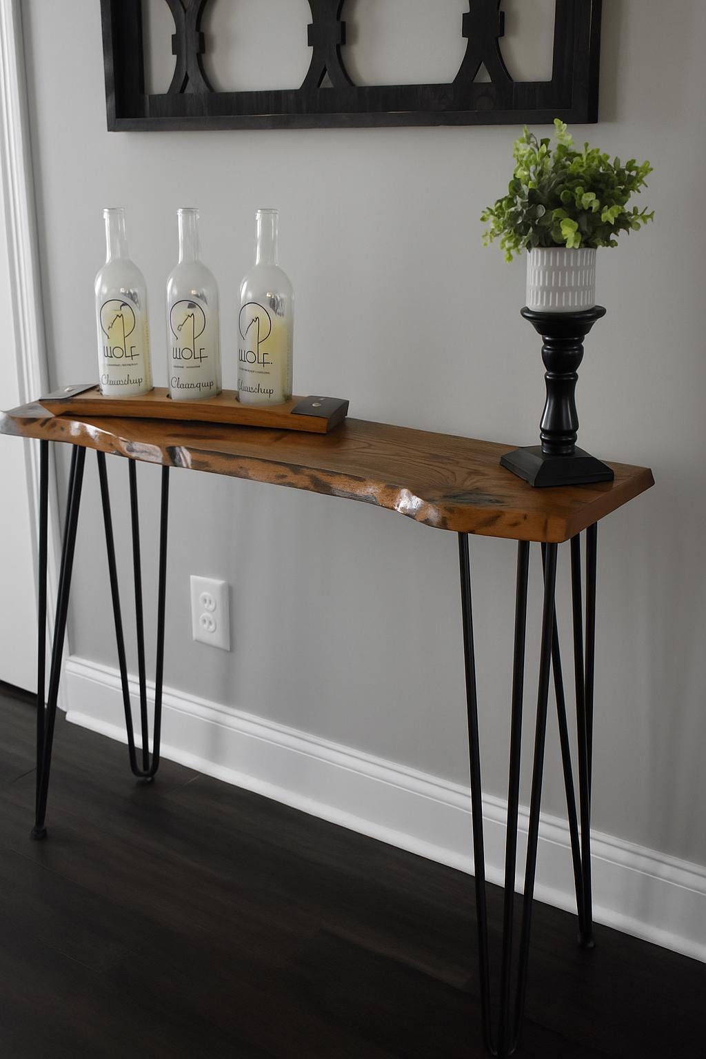 Handmade Live Edge Entryway Table: Rustic Ash, Oak, or Walnut Console ...