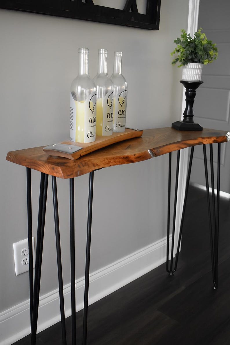 Custom Live Edge Entryway Table | Solid Wood Console Table | Farmhouse ...
