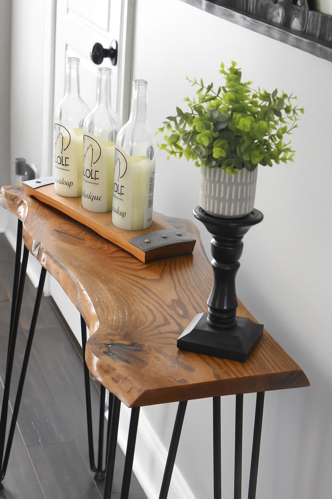 Handmade Live Edge Entryway Table: Rustic Ash, Oak, or Walnut Console ...