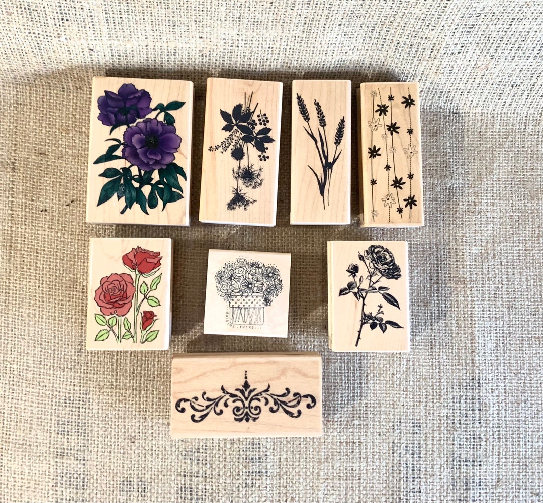 Rubber Stamps Flowers Stampabilities / Price is for 8 Stamps - Etsy