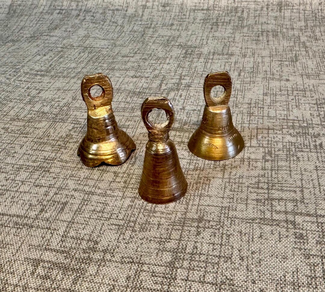 Tiny Brass Bells Set of Three - Etsy