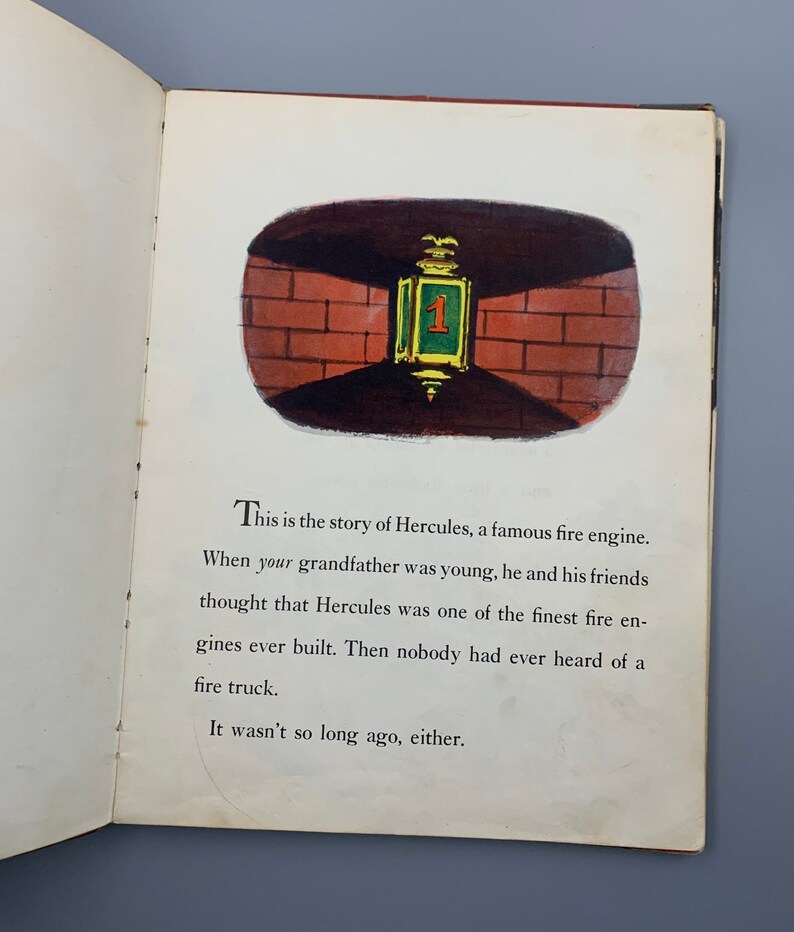 Hercules Fire Engine Red Hardcover Book 1940 Discarded Library Book ...