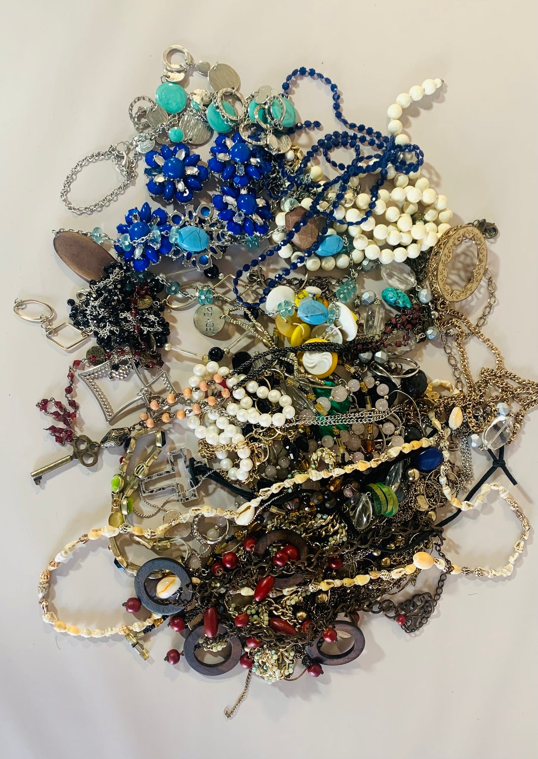 Junk Jewelry Beads Chains Charms Broken Costume Jewelry for Projects - Etsy