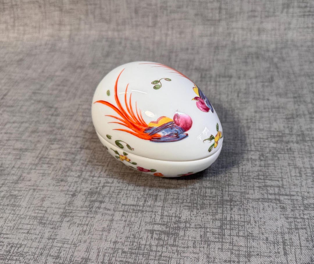 Limoges Egg Trinket Box Porcelain Chamart France - Etsy