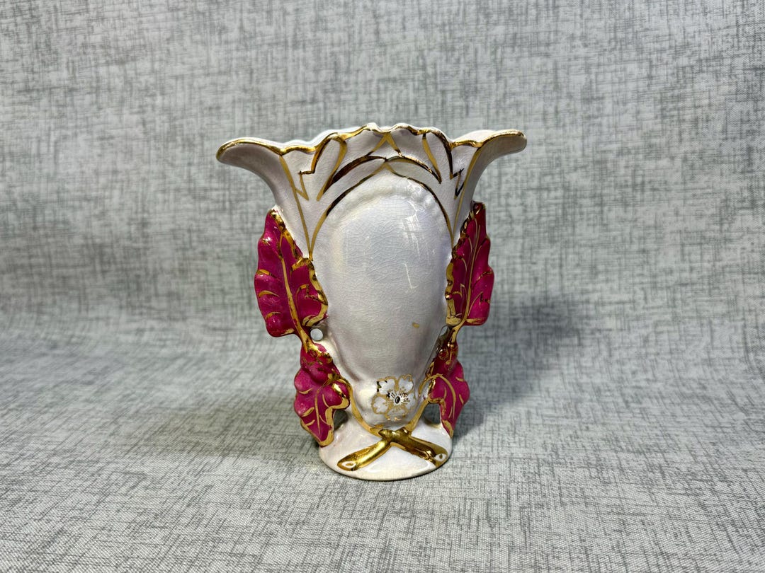 Gold Rimmed Vase by Kass U.S.A. Vintage Ceramic - Etsy